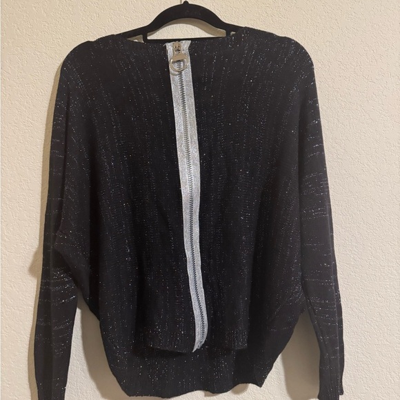 M Made In Italy | Sweaters | Made In Italy Black Sweater With Metallic ...
